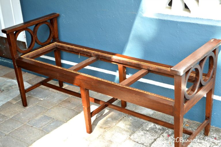 Stenciled Coastal Bench Makeover