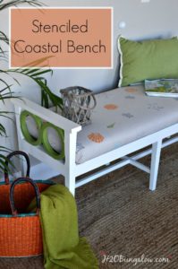 Stenciled Coastal Bench Makeover