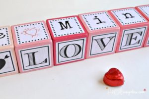 DIY Valentine Word Message Blocks Puzzle - H2OBungalow