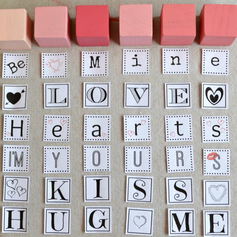 DIY Valentine Word Message Blocks Puzzle - H2OBungalow