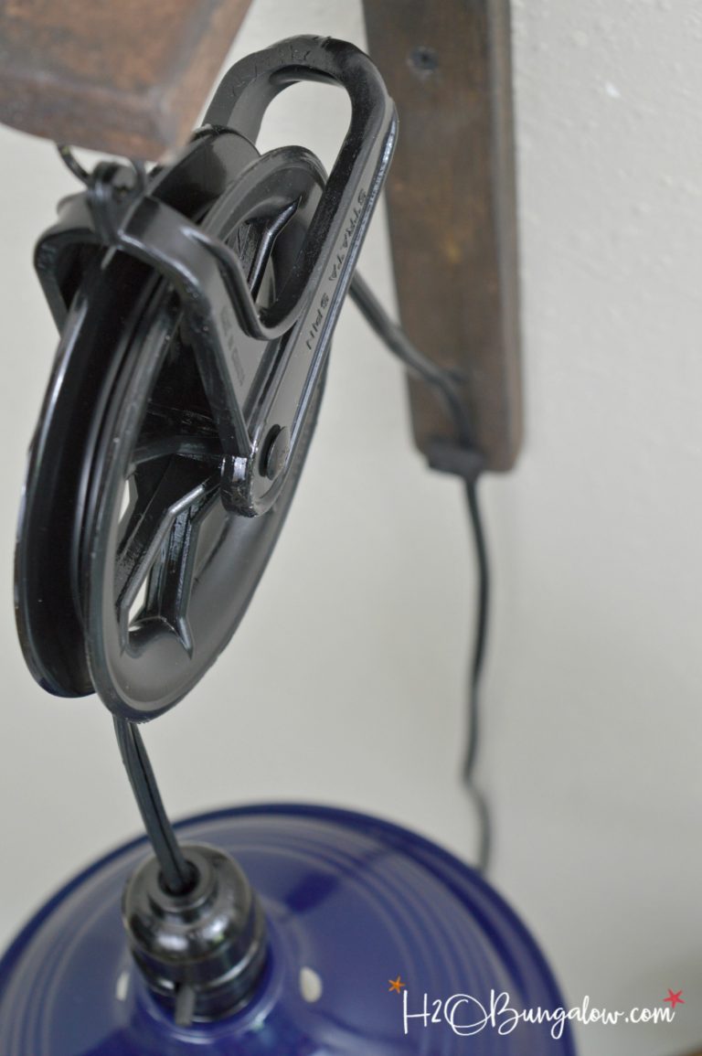 Tutorial: DIY Vintage Style Pulley Light - H2OBungalow