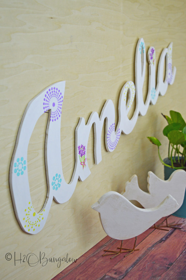 DIY Large Wood Name Cut Out - H2OBungalow