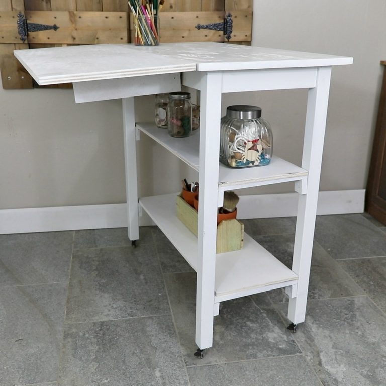DIY Rolling Work Bench From a Table - H2OBungalow