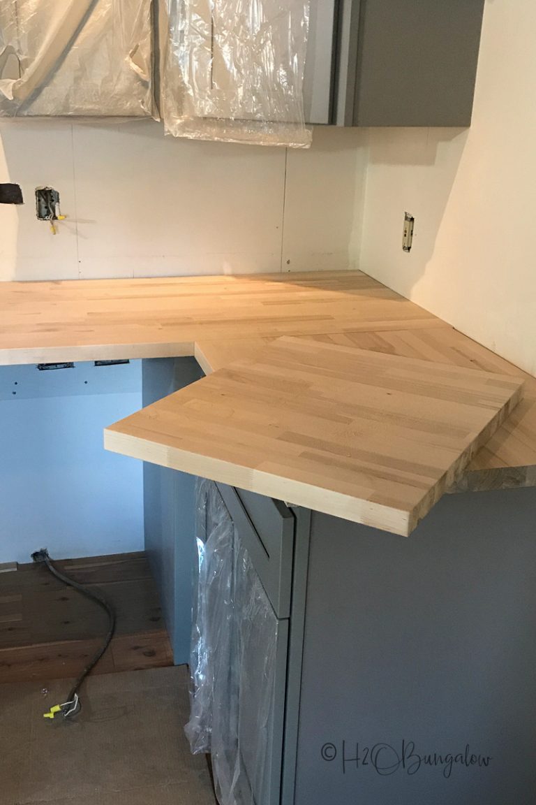 How To Make A DIY Wood Countertop - H2OBungalow